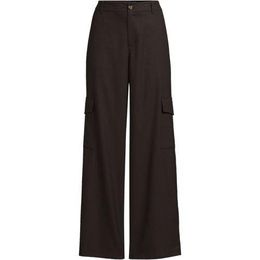 LANDS' END Cargohose aus weichem Twill, Damen,  Braun, Viskose/Polyester-Mischung, by Lands' End