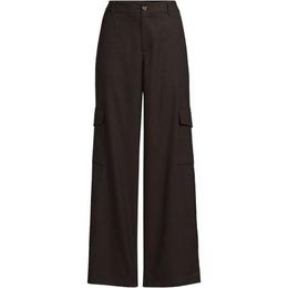 LANDS' END Cargohose aus weichem Twill, Damen,  Braun, Viskose/Polyester-Mischung, by Lands' End