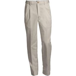 LANDS' END CLASSIC COMFORT. Bügelleichte Chino mit Bundfalten, Herren,  Beige, Baumwolle, by Lands' End