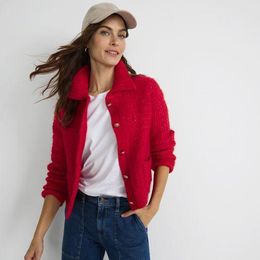 LANDS' END Strukturierte Strickjacke im Couture-Stil, Damen,  Pink, Polyacryl/Polyester-Mischung, by Lands' End