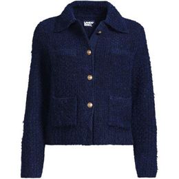 LANDS' END Strukturierte Strickjacke im Couture-Stil, Damen,  Blau, Polyacryl/Polyester-Mischung, by Lands' End