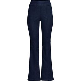 LANDS' END Travel-Schlagjeans High Waist, Damen,  Blau, Elasthan/Baumwoll-Mischung/Viskose-Mischung, by Lands' End
