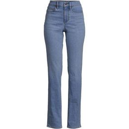 LANDS' END Straight Fit Recover High Waist Jeans, Damen,  Blau, Baumwoll-Mischung, by Lands' End