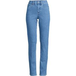 LANDS' END Straight Fit Recover High Waist Jeans, Damen,  Blau, Baumwoll-Mischung, by Lands' End
