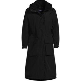 LANDS' END Wasserdichter Isolierter Stadion-Kapuzenmantel Squall, Damen,  Schwarz, Nylon, by Lands' End