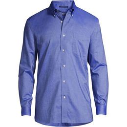 LANDS' END CLASSIC FIT. Buttondown-Kragen. Oxfordhemd, Herren,  Blau, Baumwolle, by Lands' End