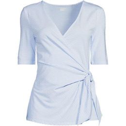 LANDS' END Shirt in Wickel-Optik, Damen,  Weiß, by Lands' End