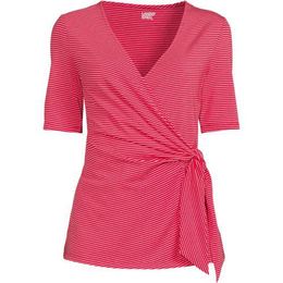LANDS' END Shirt in Wickel-Optik, Damen,  Rot, by Lands' End