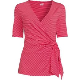 LANDS' END Shirt in Wickel-Optik, Damen,  Rot, by Lands' End