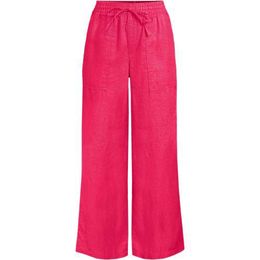 LANDS' END Weite 7/8-Leinenhose mit Dehnbund, Damen,  Pink, Leinen, by Lands' End