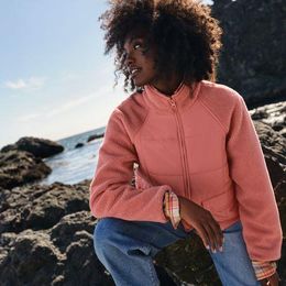 LANDS' END Steppjacke mit Teddy-Ärmeln, Damen,  Rot, Polyester, by Lands' End