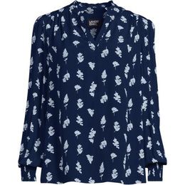 LANDS' END Bluse mit Tunika-Ausschnitt, Damen,  Blau, Viskose, by Lands' End