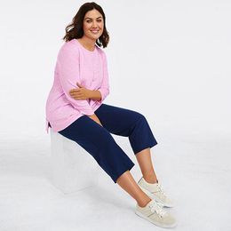 LANDS' END Stretch-Freizeithose in 3/4-L&auml;nge, Damen,  Blau, Baumwoll-Mischung, by Lands' End
