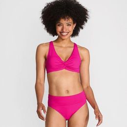 LANDS' END Bikinihose zum Umschlagen, High Waist, Damen,  Pink, Nylon-Mischung, by Lands' End
