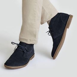 LANDS' END Desert Boots aus Veloursleder, Herren,  Blau, Rauleder, by Lands' End