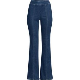 LANDS' END Travel-Schlagjeans High Waist, Damen,  Blau, Elasthan/Baumwoll-Mischung/Viskose-Mischung, by Lands' End