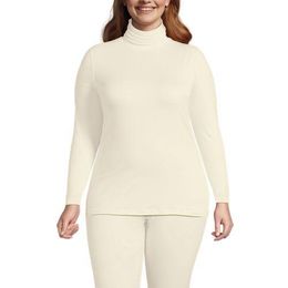 LANDS' END Stretch-THERMASKIN-Oberteil mit Rollkragen, Damen,  Wei&szlig;, Elasthan/Polyester-Mischung, by Lands' End