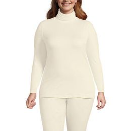 LANDS' END Stretch-THERMASKIN-Oberteil mit Rollkragen, Damen,  Wei&szlig;, Elasthan/Polyester-Mischung, by Lands' End