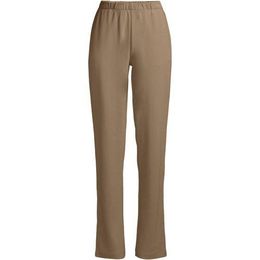 LANDS' END Straight Fit Freizeithose SPORT KNIT, Damen,  Beige, Baumwolle, by Lands' End