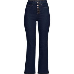 LANDS' END Kurze Denim-Schlagjeans, Damen,  Blau, Elasthan/Baumwoll-Mischung/Polyester-Mischung, by Lands' End