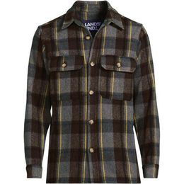 LANDS' END Karierte Hemdjacke, Herren,  Braun, by Lands' End