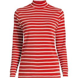 LANDS' END Stehkragen-Shirt, Damen,  Orange, Baumwolle, by Lands' End