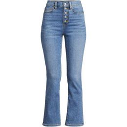 LANDS' END Kurze Denim-Schlagjeans, Damen,  Blau, Elasthan/Baumwoll-Mischung/Polyester-Mischung, by Lands' End