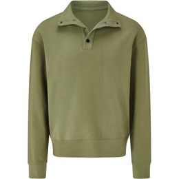 LANDS' END Jersey-Shirt Super Soft mit Stehkragen, Herren,  Grün, Baumwolle/Polyester/Baumwoll-Mischung, by Lands' End
