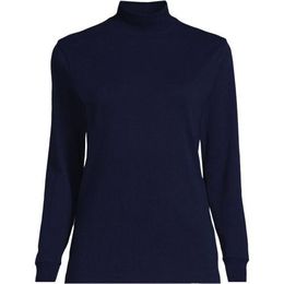LANDS' END Baumwoll-Stehkragenshirt, Damen,  Blau, Baumwolle, by Lands' End