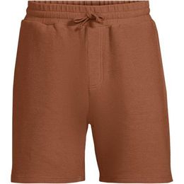 LANDS' END Jersey-Shorts mit Struktur, Herren,  Braun, Baumwolle/Polyester/Baumwoll-Mischung, by Lands' End