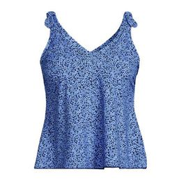 LANDS' END Tankini-Top mit geknoteten Tr&auml;gern und Flattersaum, Damen,  Blau, Elasthan/Nylon-Mischung, by Lands' End