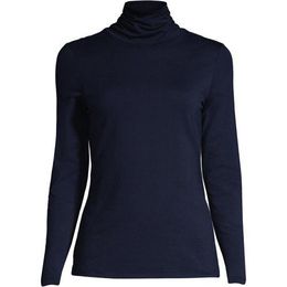 LANDS' END Rollkragenshirt aus Baumwoll/Modalmix, Damen,  Blau, Baumwolle/Elasthan/Baumwolle Modal, by Lands' End