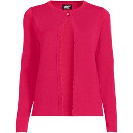 LANDS' END Cardigan mit Muschelrand, Damen,  Pink, Viskose/Viskose-Mischung/Polyester-Mischung, by Lands' End