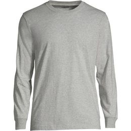 LANDS' END Super-T Langarm-Shirt, Classic Fit, Herren,  Grau, Baumwolle, by Lands' End