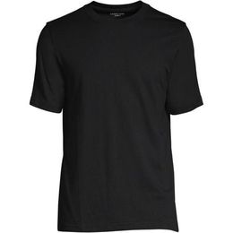 LANDS' END Super-T Kurzarm-Shirt, Classic Fit, Herren,  Schwarz, Baumwolle, by Lands' End