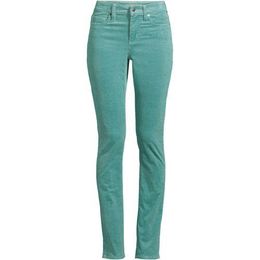 LANDS' END Straight Fit Cordhose Mid Waist, Damen,  Blau, Baumwoll-Mischung, by Lands' End