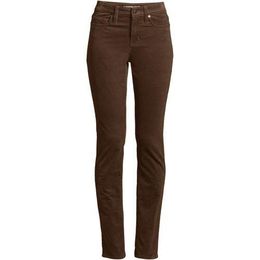 LANDS' END Straight Fit Cordhose Mid Waist, Damen,  Braun, Baumwoll-Mischung, by Lands' End