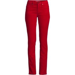 LANDS' END Straight Fit Cordhose Mid Waist, Damen,  Rot, Baumwoll-Mischung, by Lands' End