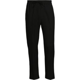 LANDS' END Pendler-Hose mit Schlupfbund und Bundfalten, Herren,  Schwarz, Viskose/Polyester-Mischung, by Lands' End