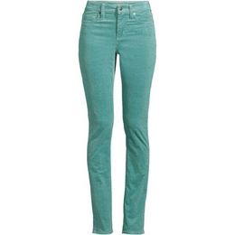 LANDS' END Straight Fit Cordhose Mid Waist, Damen,  Blau, Baumwoll-Mischung, by Lands' End
