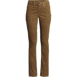 LANDS' END Straight Fit Cordhose Mid Waist, Damen,  Braun, Baumwoll-Mischung, by Lands' End