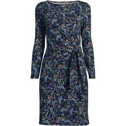 LANDS' END Baumwolle/Modal-Kleid mit Zierschleife, Damen,  Blau, Baumwolle Modal, by Lands' End