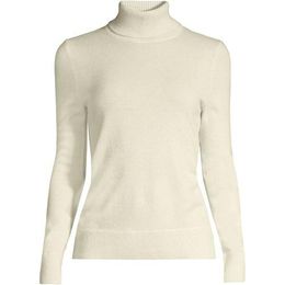 LANDS' END Rollkragen-Pullover aus Kaschmir, Damen,  Wei&szlig;, Kaschmir, by Lands' End