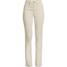 LANDS' END Naturfarbene Straight Fit Jeans High Waist, Damen,  Wei&szlig;, Baumwoll-Mischung/Polyester-Mischung, by Lands' End