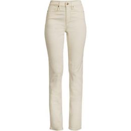 LANDS' END Naturfarbene Straight Fit Jeans High Waist, Damen,  Wei&szlig;, Baumwoll-Mischung/Polyester-Mischung, by Lands' End