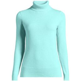 LANDS' END Rollkragen-Pullover aus Kaschmir, Damen,  Grün, Kaschmir, by Lands' End