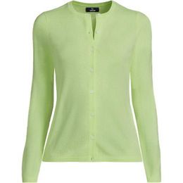 LANDS' END Kaschmir-Cardigan mit rundem Ausschnitt, Damen,  Gr&uuml;n, Kaschmir, by Lands' End
