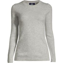 LANDS' END Kaschmir-Pullover mit rundem Ausschnitt, Damen,  Grau, Kaschmir, by Lands' End