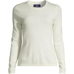 LANDS' END Kaschmir-Pullover mit rundem Ausschnitt, Damen,  Weiß, Kaschmir, by Lands' End