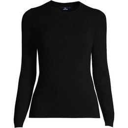 LANDS' END Kaschmir-Pullover mit rundem Ausschnitt, Damen,  Schwarz, Kaschmir, by Lands' End
